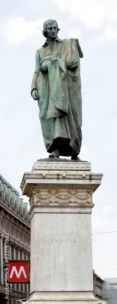 Statue depicting Guiseppe Parini, an Italian prose writer and poet ...