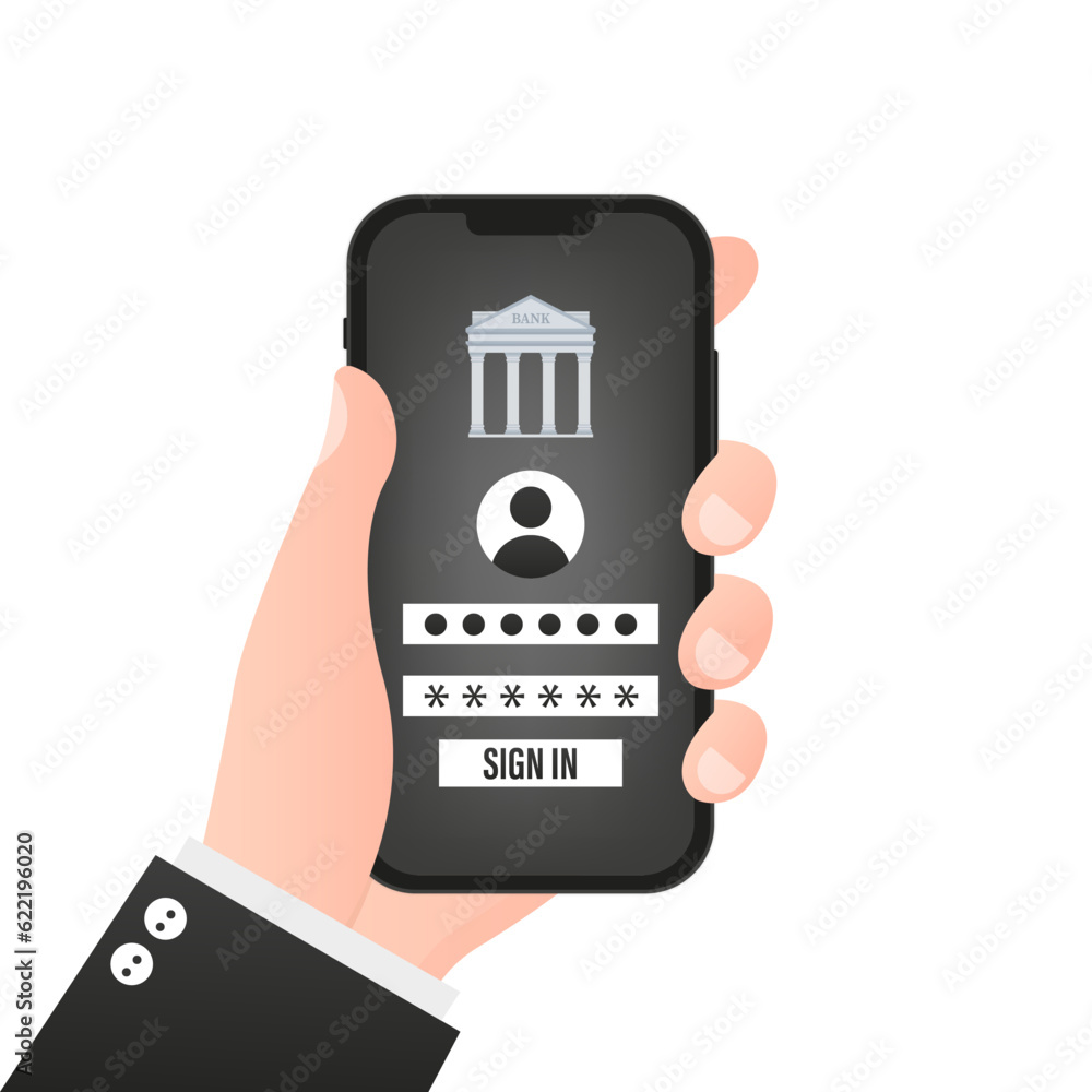 Vetor de Banking application for user account management on a ...