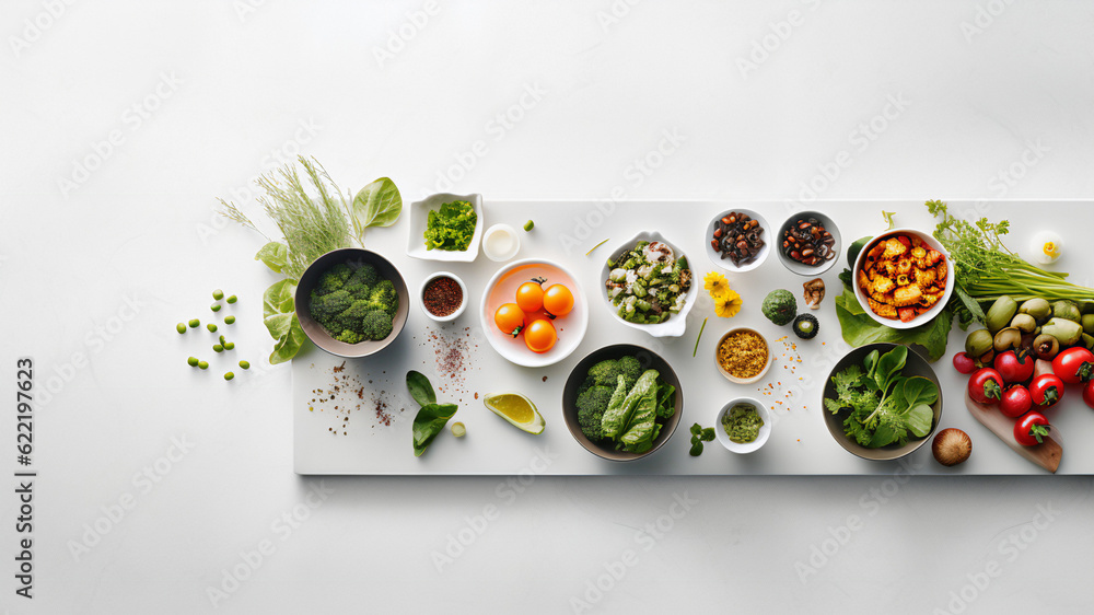 food signage, text, menu, restaurant, top-down view, with ingredients ...