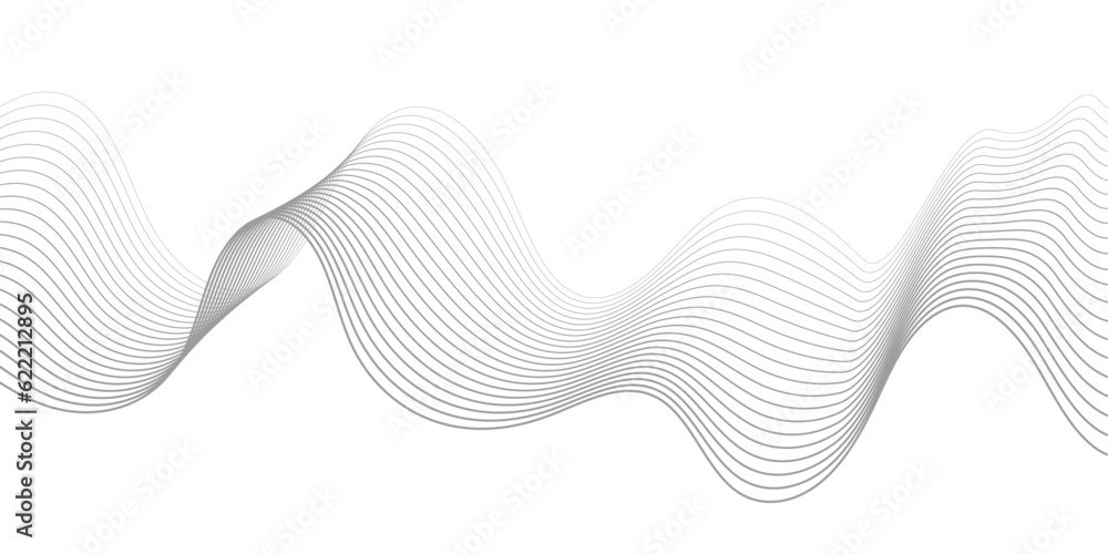 Undulate Grey Wave Swirl, frequency sound wave, twisted curve lines ...