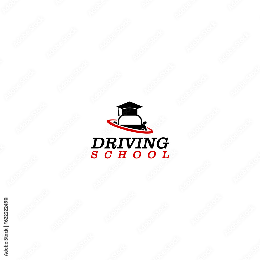 Driving School Logo Design Car Template isolated on white background ...