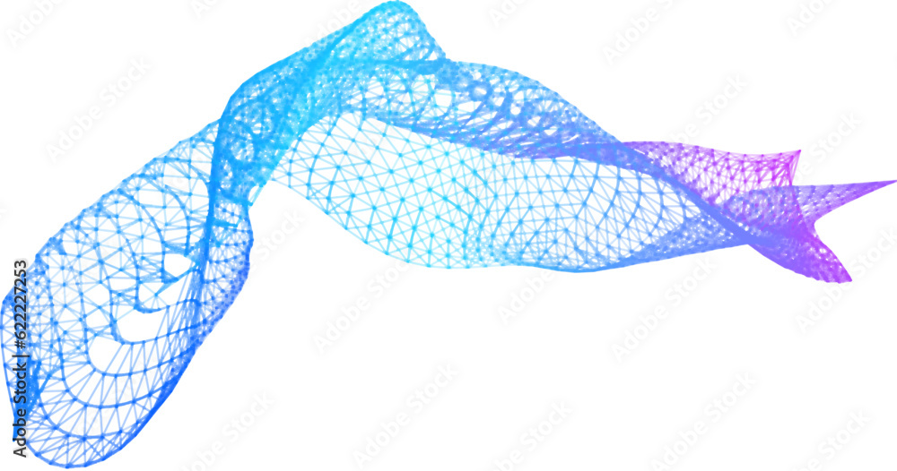Network lines. Net wave information flow. Scientific paradigm solutions ...
