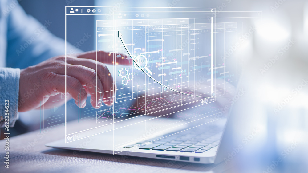 Project management Time Planning business concept. Business process management, automated ...