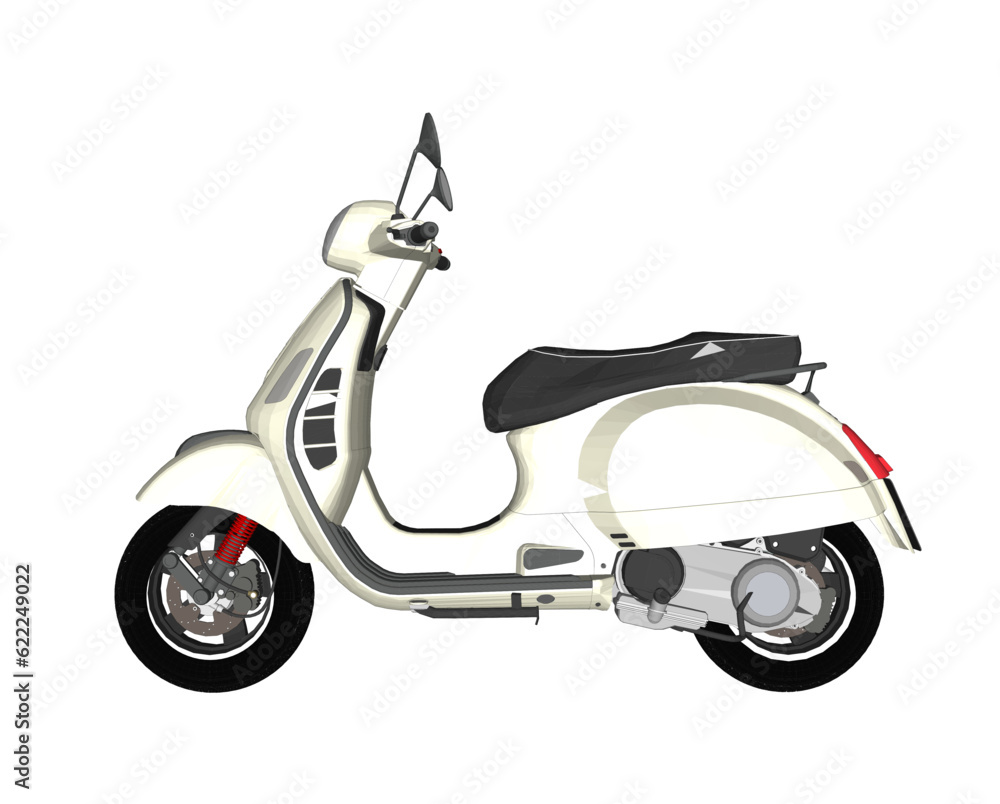 Side View Retro Classic Motorcycle Scooter matic detailed vector ...