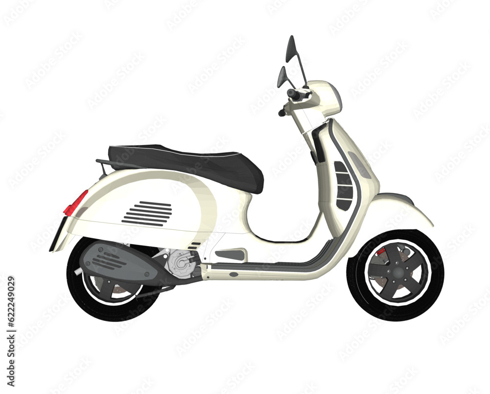 Side View Retro Classic Motorcycle Scooter matic detailed vector ...