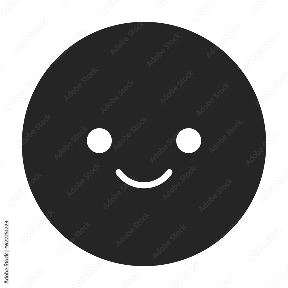 Cute face emotion emoticon flat monochrome isolated vector object. Editable black and white line ...
