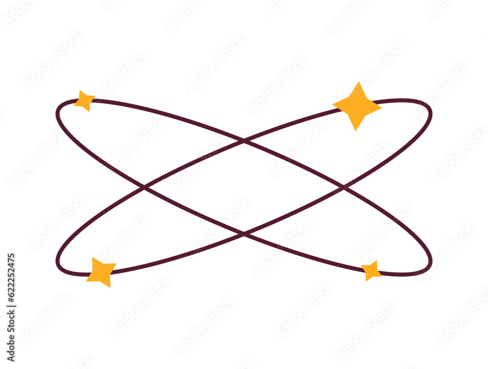 Dizzy stars semi flat colour vector object. Spinning head. Unsteady ...