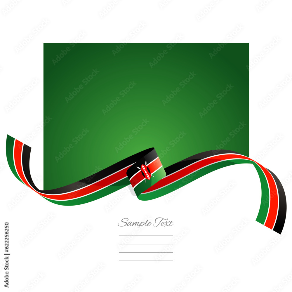 Kenya flag vector. World flags and ribbons. Kenyan flag ribbon on ...