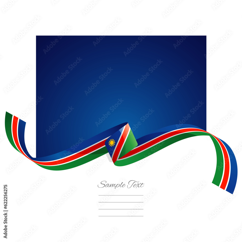 Namibia flag vector. World flags and ribbons. Namibian flag ribbon on ...