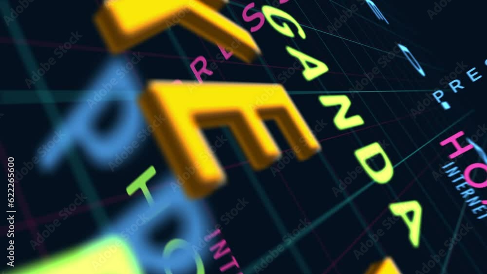 Fake news kinetic text abstract concept loop animated. Disinformation ...