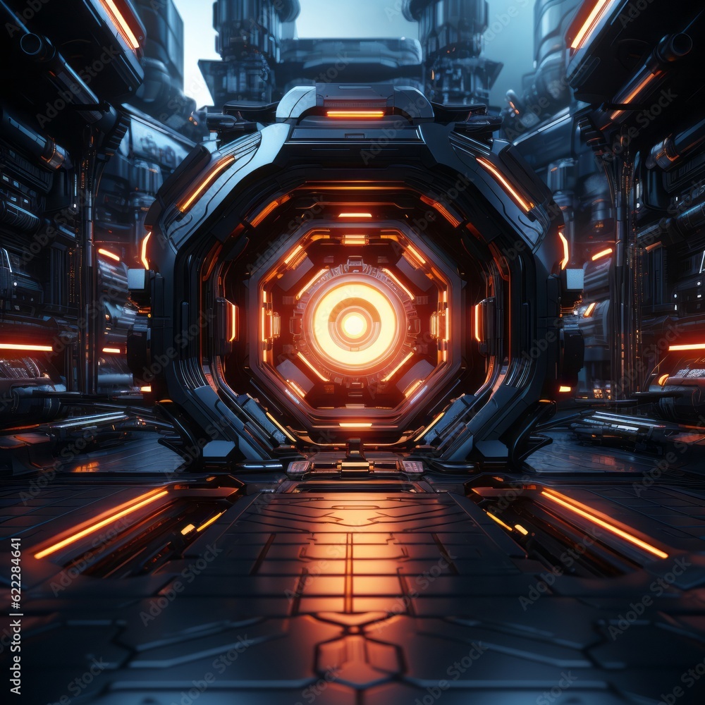 High-Resolution Sci-Fi Background. Futuristic Render. Stock Photo ...
