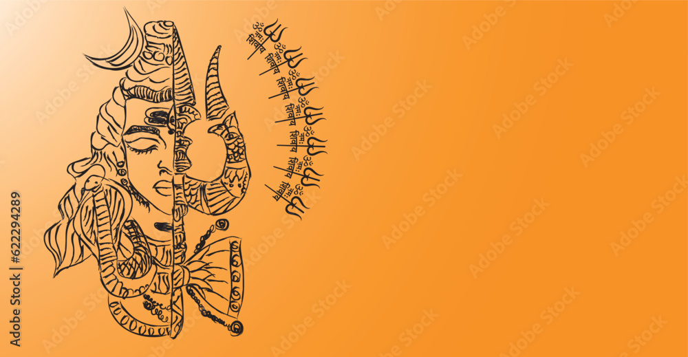 Lord ganesh deva line art isolated yellow background Stock Vector ...