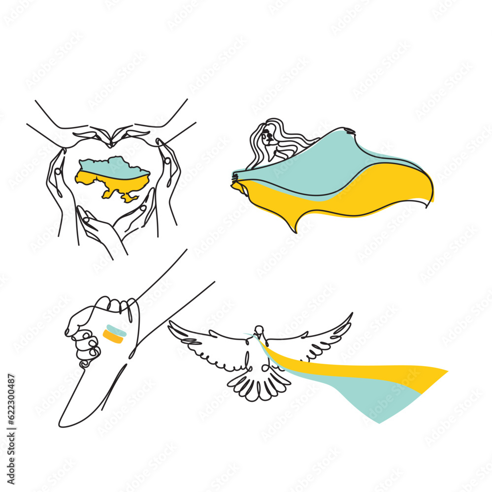 Vector Illustration map of Ukraine in Ukrainian flag with tradition ...
