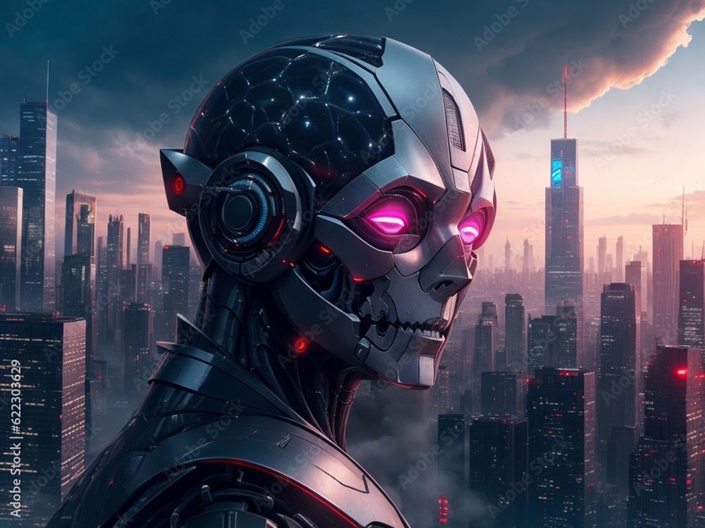 AI rules the city. Danger of strong artificial intelligence, threat to ...