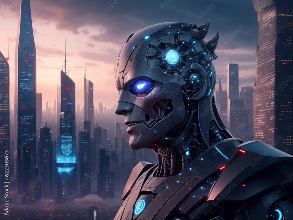 Foto de AI rules the city. Danger of strong artificial intelligence ...