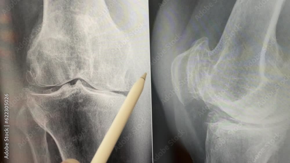 Plain X ray of the knee shows apparent joint osteoarthritis according ...