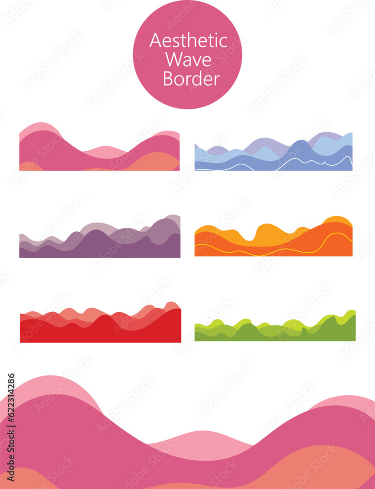 aesthetic wave border vector illustration great for post feedback ...