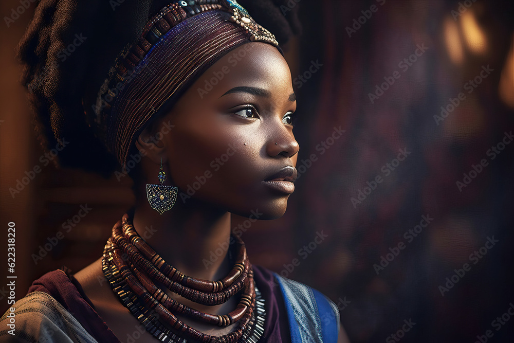 Portrait of a traditional and culturally beautiful African woman ...