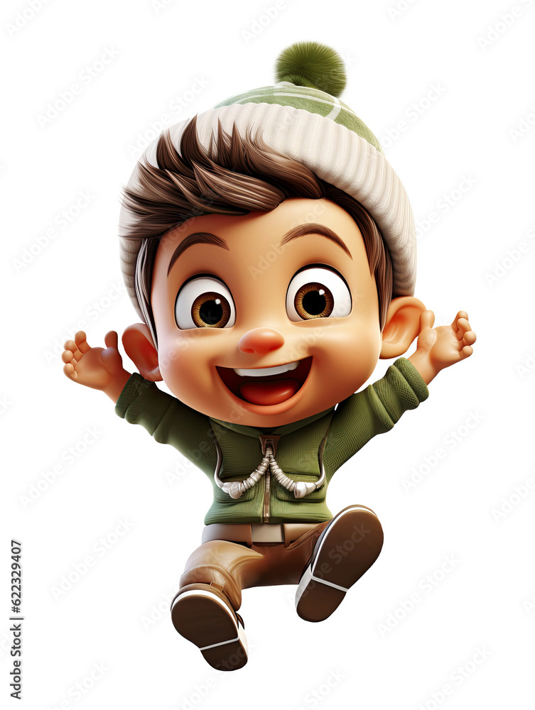 Christmas elf character Isolated on transparent background. Smiling elf ...