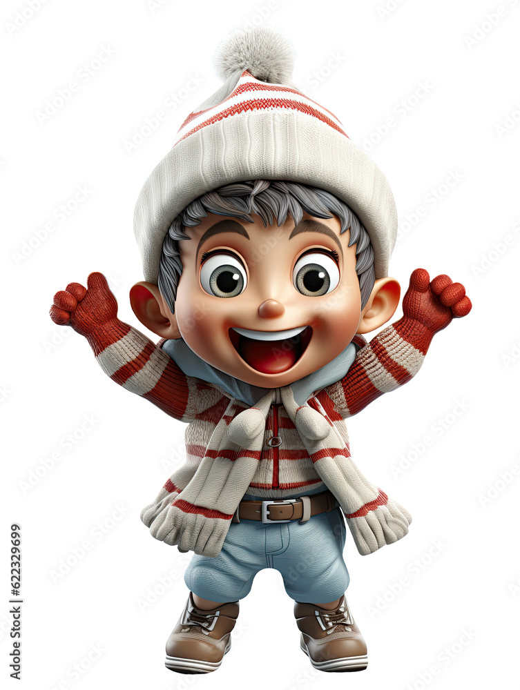 Christmas elf 3d character Isolated on transparent background. Smiling ...