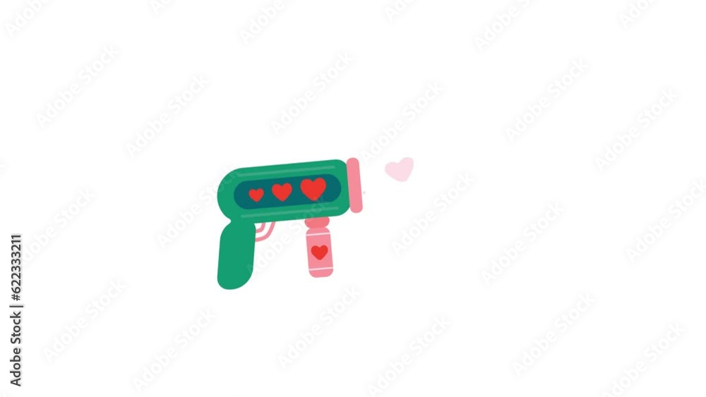 Animated Valentines Day Heart Gun icon background animated, logo symbol ...