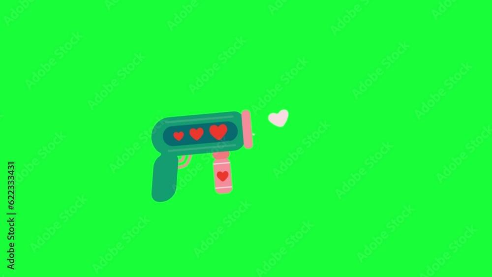 Animated Valentines Day Heart Gun icon background animated logo symbol ...