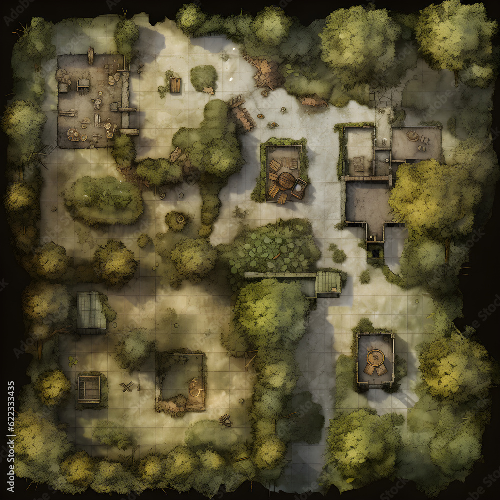 Dark Fantasy RPG Dungeon Map - A Tile Map for Your Adventure Stock ...