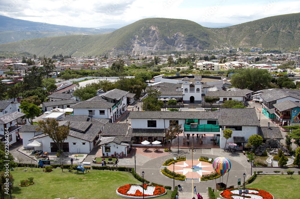 Overhead view of the sun dial and park, seen from the equator monument ...
