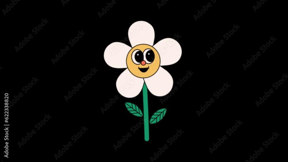 Animated white Flower Motion icon background animated, logo symbol ...