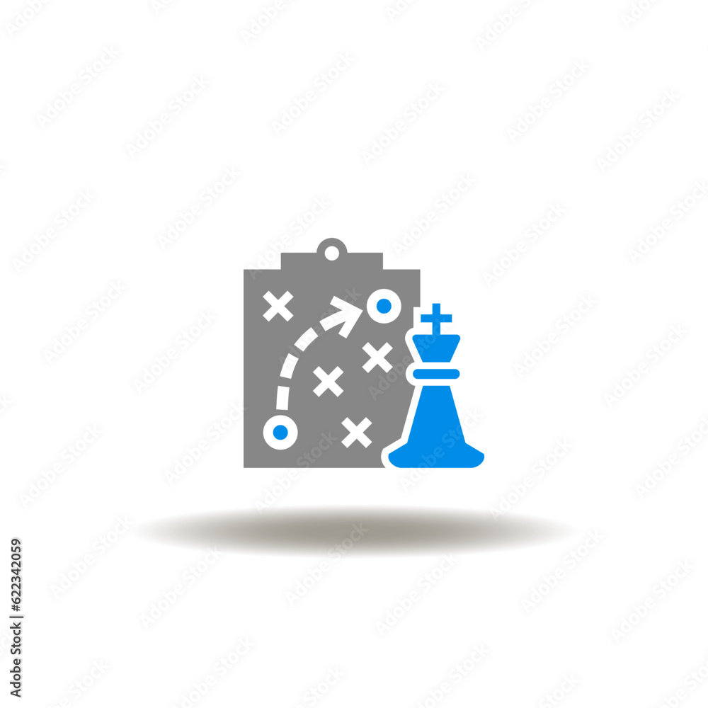 Vetor de Vector illustration of clipboard with tacticsl maps and chess ...