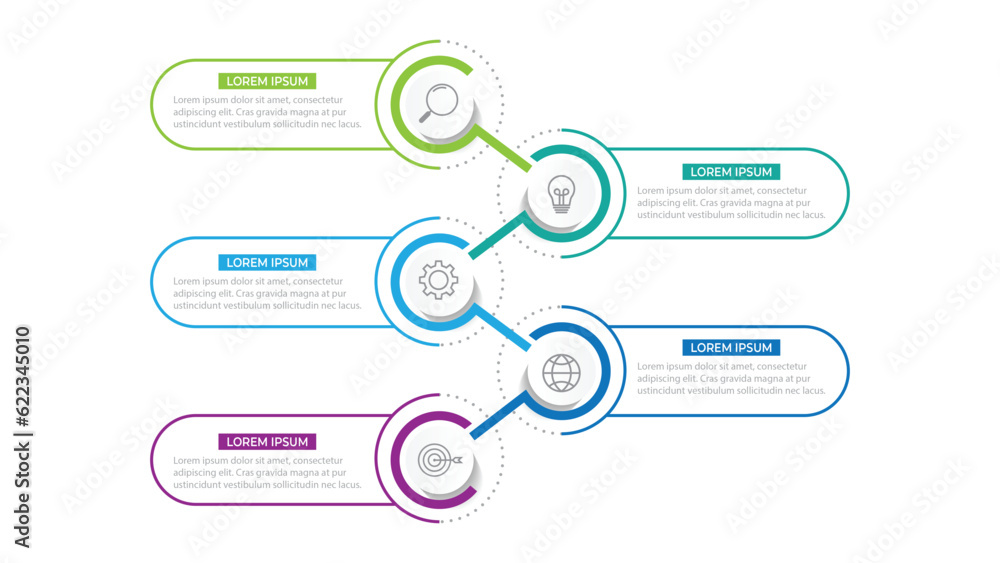 Vector Abstract Elements Of Graph Infographic Template With Label Integrated Circles Business
