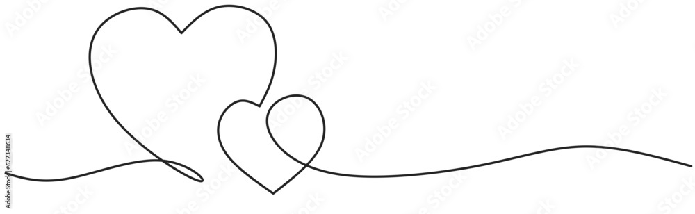 Vetor de Double heart line art vector illustration do Stock | Adobe Stock
