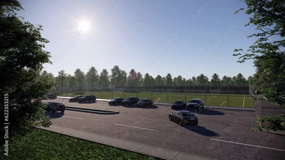 Illustration Aerial masterplan Soccer - football field training complex ...