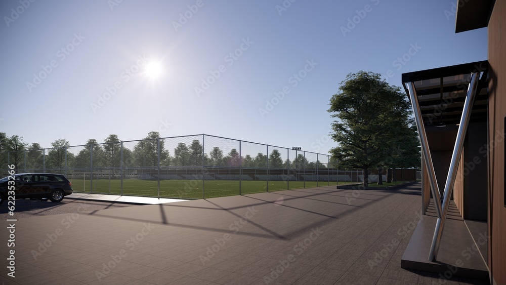 Illustration Aerial masterplan Soccer - football field training complex ...