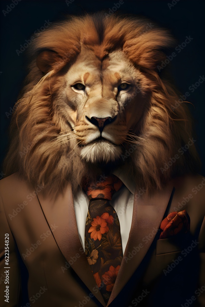 lions in suits. Images of lions wearing modern, elegant and colorful ...