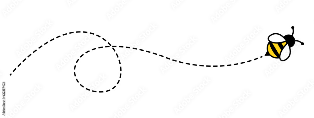 Flying bee vector illustration. Stock Vector | Adobe Stock