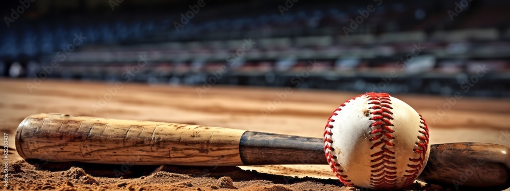 Baseball sport equipment background banner - Closeup of baseball ...