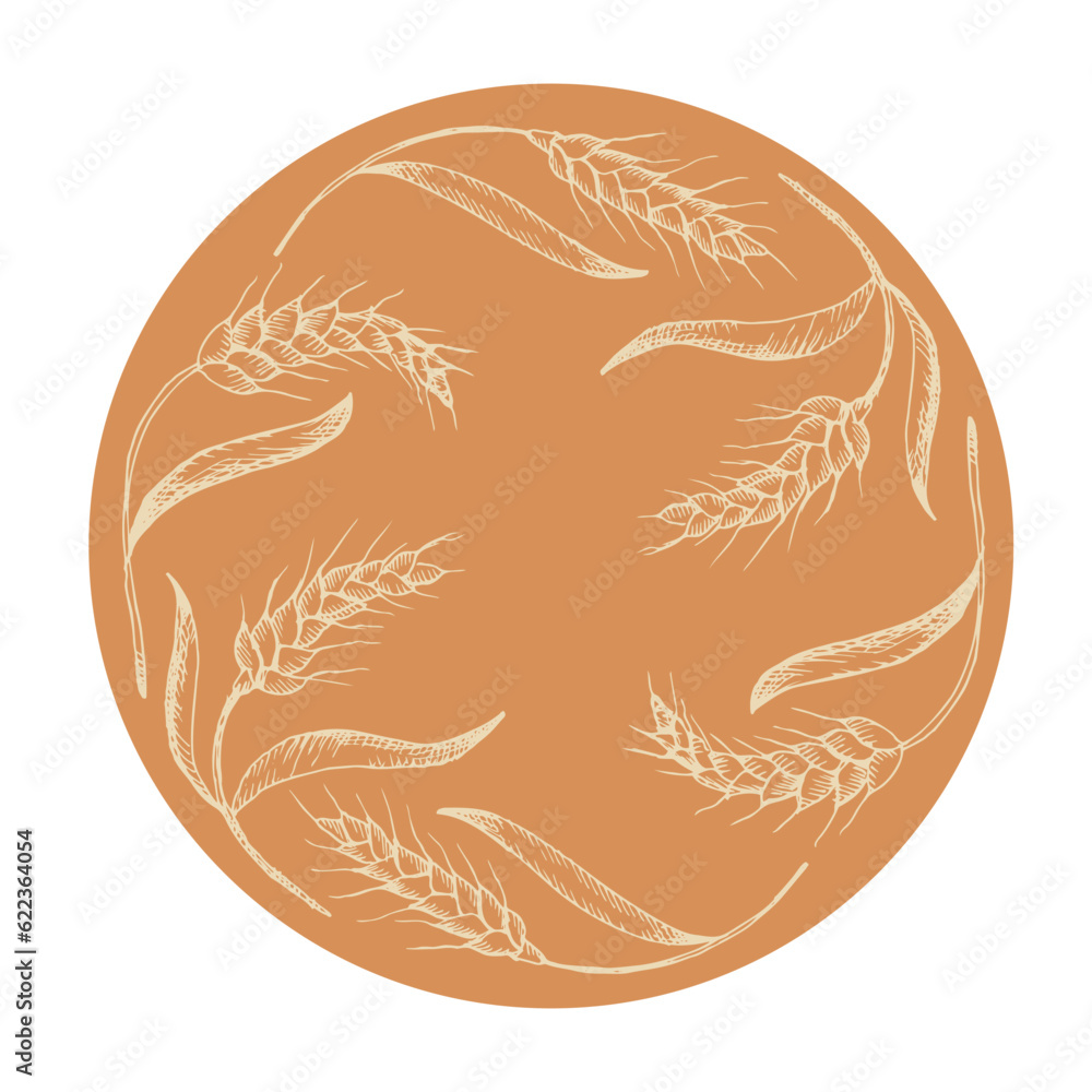Stockvector Wheat label template vector illustration.Wheat ears frame ...