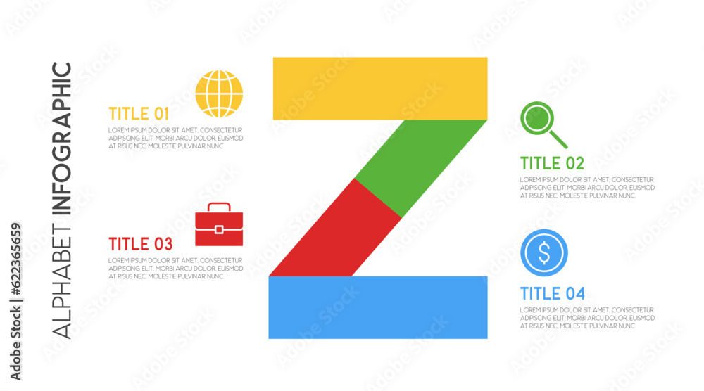 Letter Z vector alphabet and other elements for infographics Stock ...