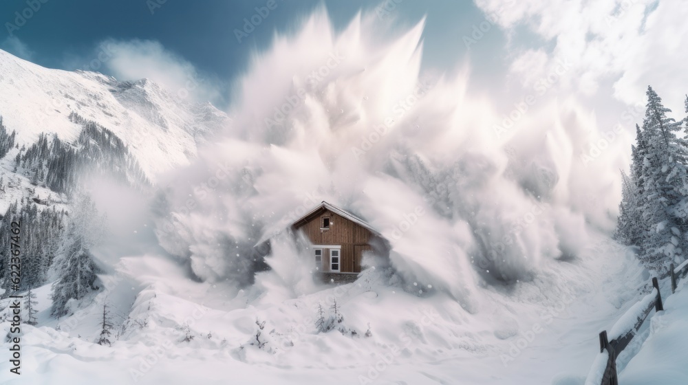 Scary picture of a natural epic phenomenon an avalanche which is about ...