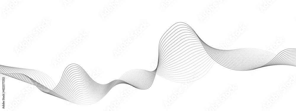 Abstract wavy grey stream element for design on transparent background ...