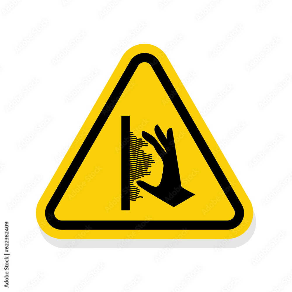 ISO Triangle Warning Sign: Burn Hazard Hot Surface Sidewall Symbol ...