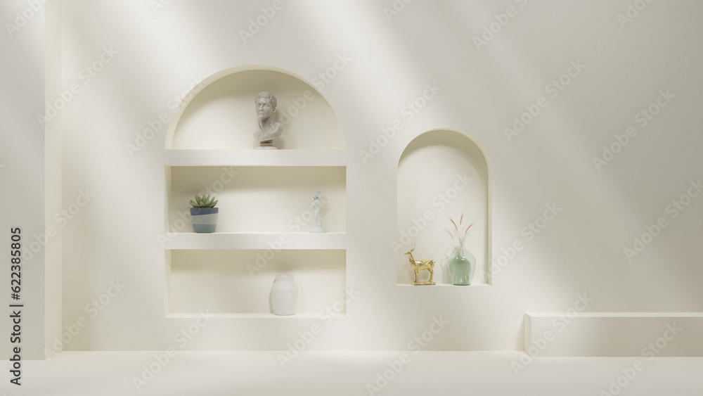 modern minimalistic cozy white home interior background, white wall ...