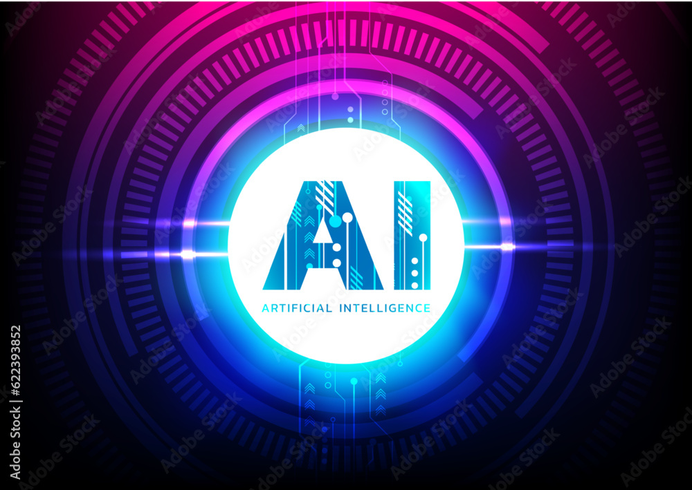 AI Artificial intelligence cover, poster, presentation, banner. Tech ...