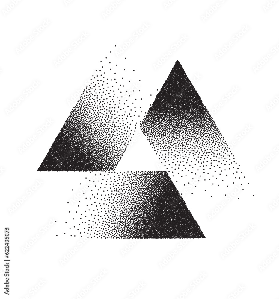 Infinity triangle in vintage style. Isolated on white background Stock ...