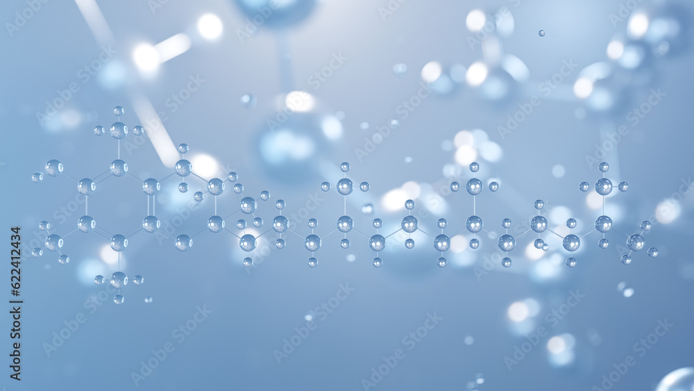 Ilustrace „alpha-tocopherol molecular structure 3d, flat model, vitamin ...