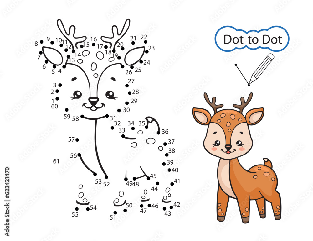 Kids game Dot to dot. Activity education worksheet. Kids art game ...
