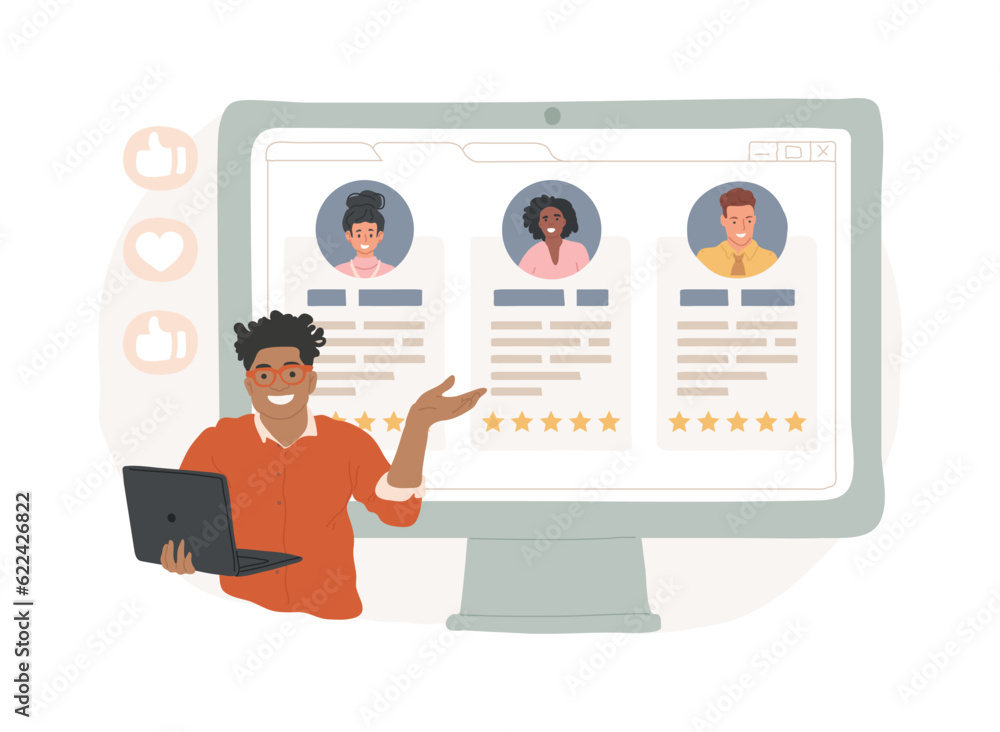 Clients isolated concept vector illustration. Our clients landing page ...