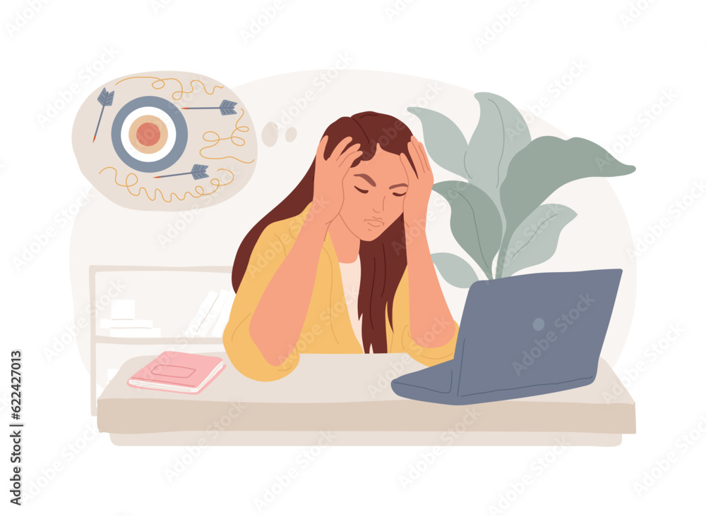 Frustration isolated concept vector illustration. Depression treatment ...