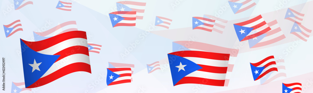 Puerto Rico flag-themed abstract design on a banner. Abstract ...